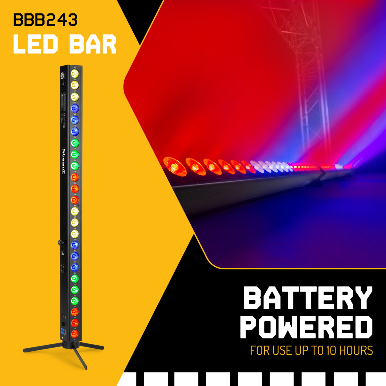 BeamZ BBB243 Battery Powered LED BAR - beamZ