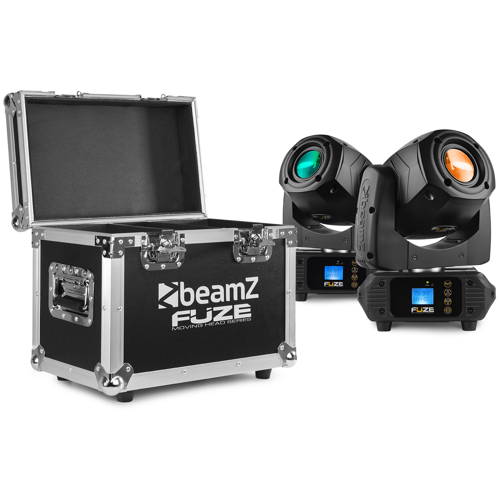Fuze75S LED Spot Moving Head 2pcs in Flightcase - beamZ