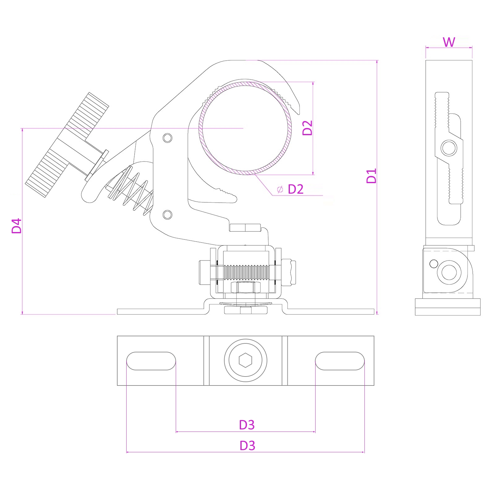 BC50B-75M Foldable Moving Head Quick Trigger Black - beamZ