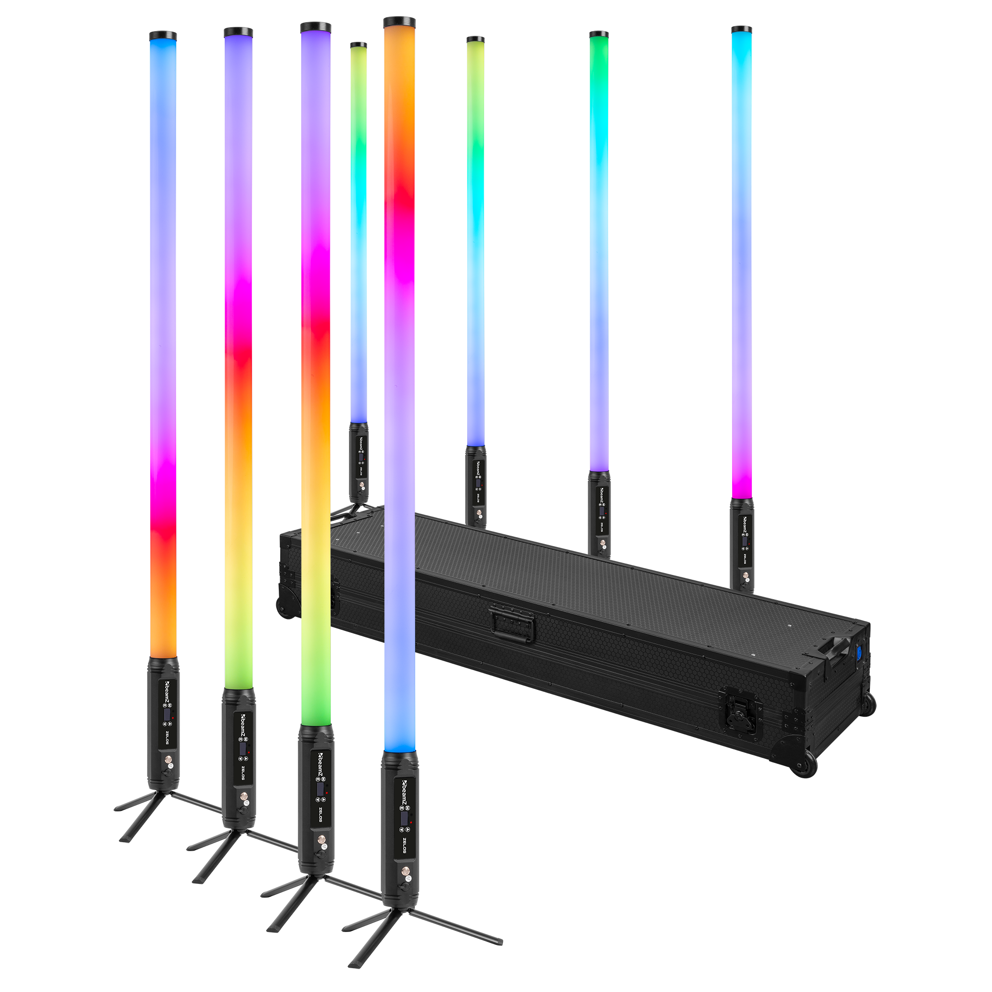 Zelos LED Tube Set RGBW in/outdoor use, set of 8 - beamZ